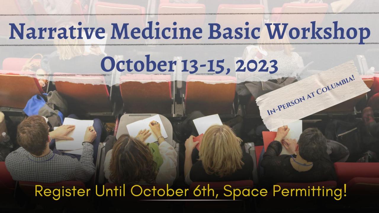 Fall Narrative Medicine Basic Workshop | Department of Medical ...
